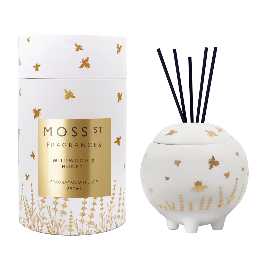 Wildwood & Honey Ceramic Diffuser 350ml | Moss St. Fragrances